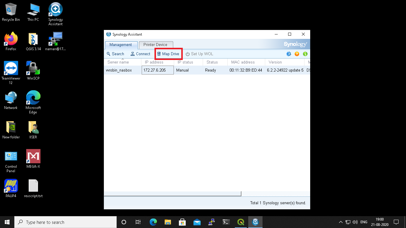 Instructions to use Synology NAS — BirdLab-Documentation documentation