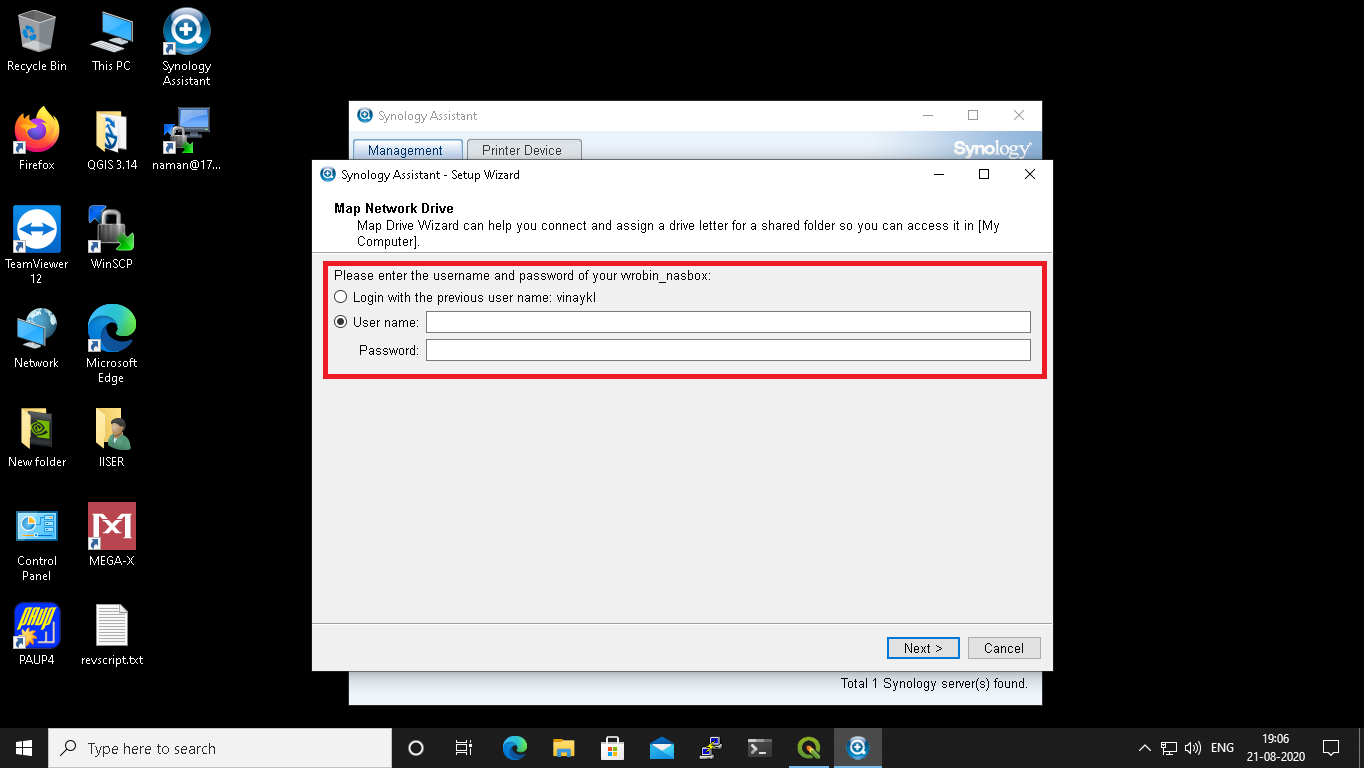 Instructions to use Synology NAS — BirdLab-Documentation documentation